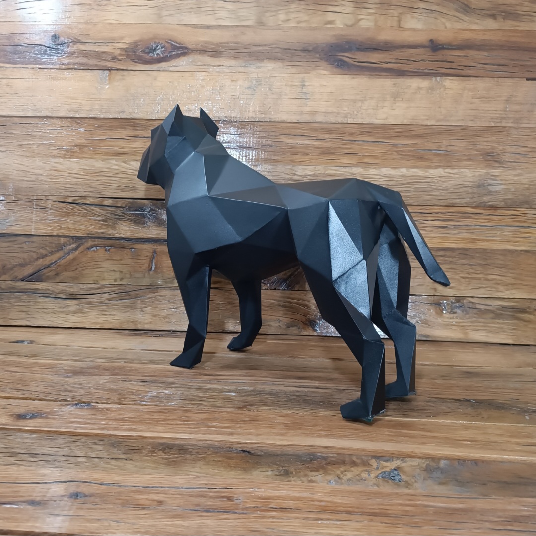 Geometric Pitbull Cubism Figurine - Handcrafted Modern Art - ShopiPersia
