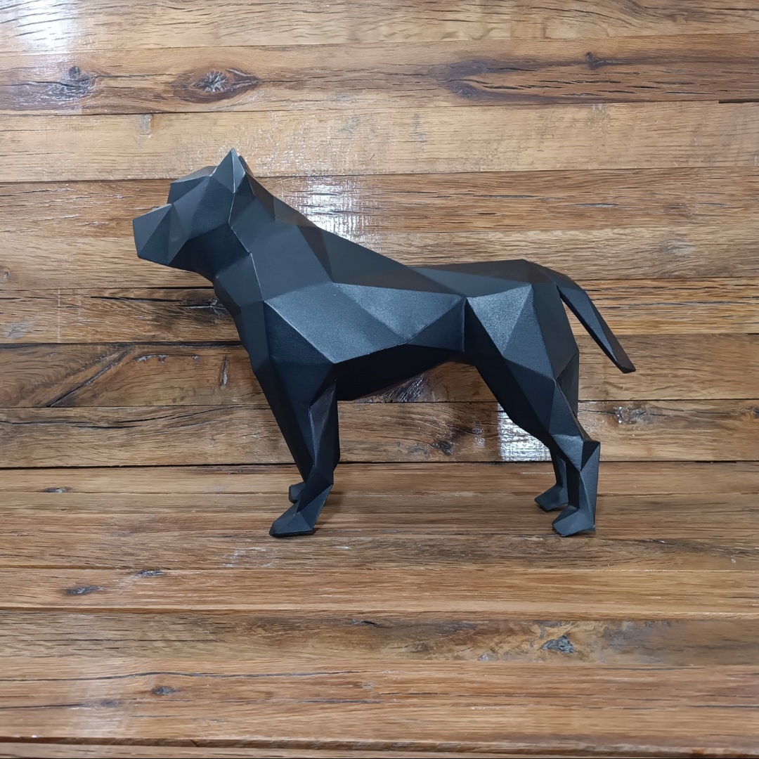 Geometric Pitbull Cubism Figurine - Handcrafted Modern Art - ShopiPersia