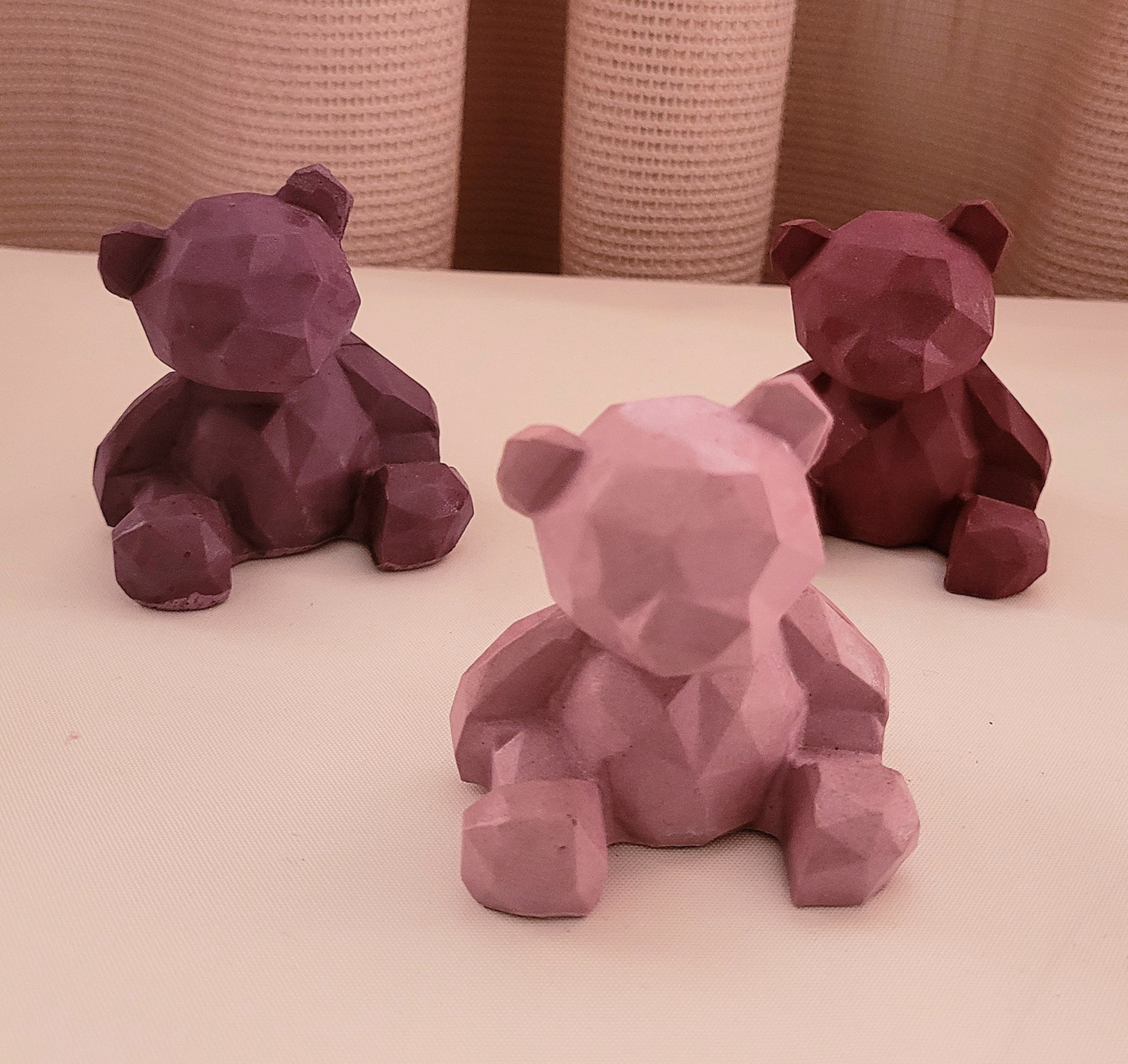 Geometric Teddy Bear Cubism Figurine - Artistic Cubism Decor Idea (Set ...