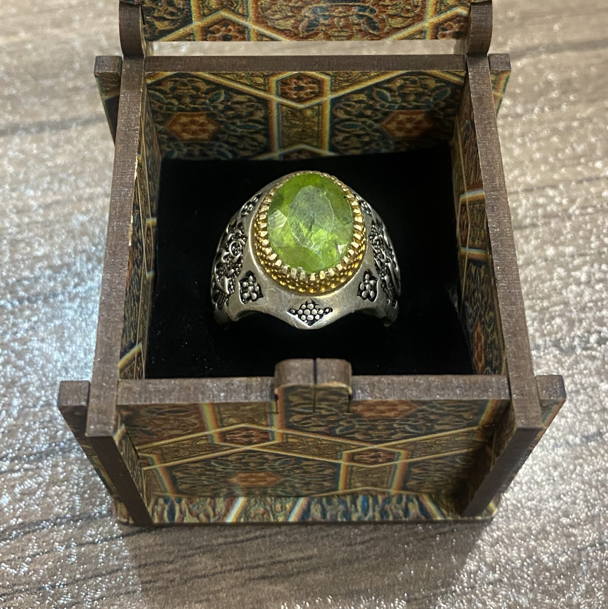 Islamic Hematite Silver Ring Hadid Gemstone for Men Calligraphy ...