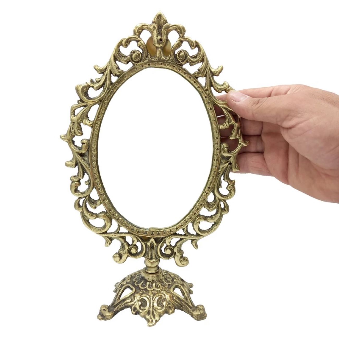 Persian Brass Mirror Frame Candlesticks Set Traditional Design Elegant ...