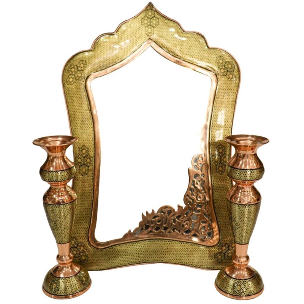 Persian Wooden Mirror – Eslimi Khatamkari Design - ShopiPersia