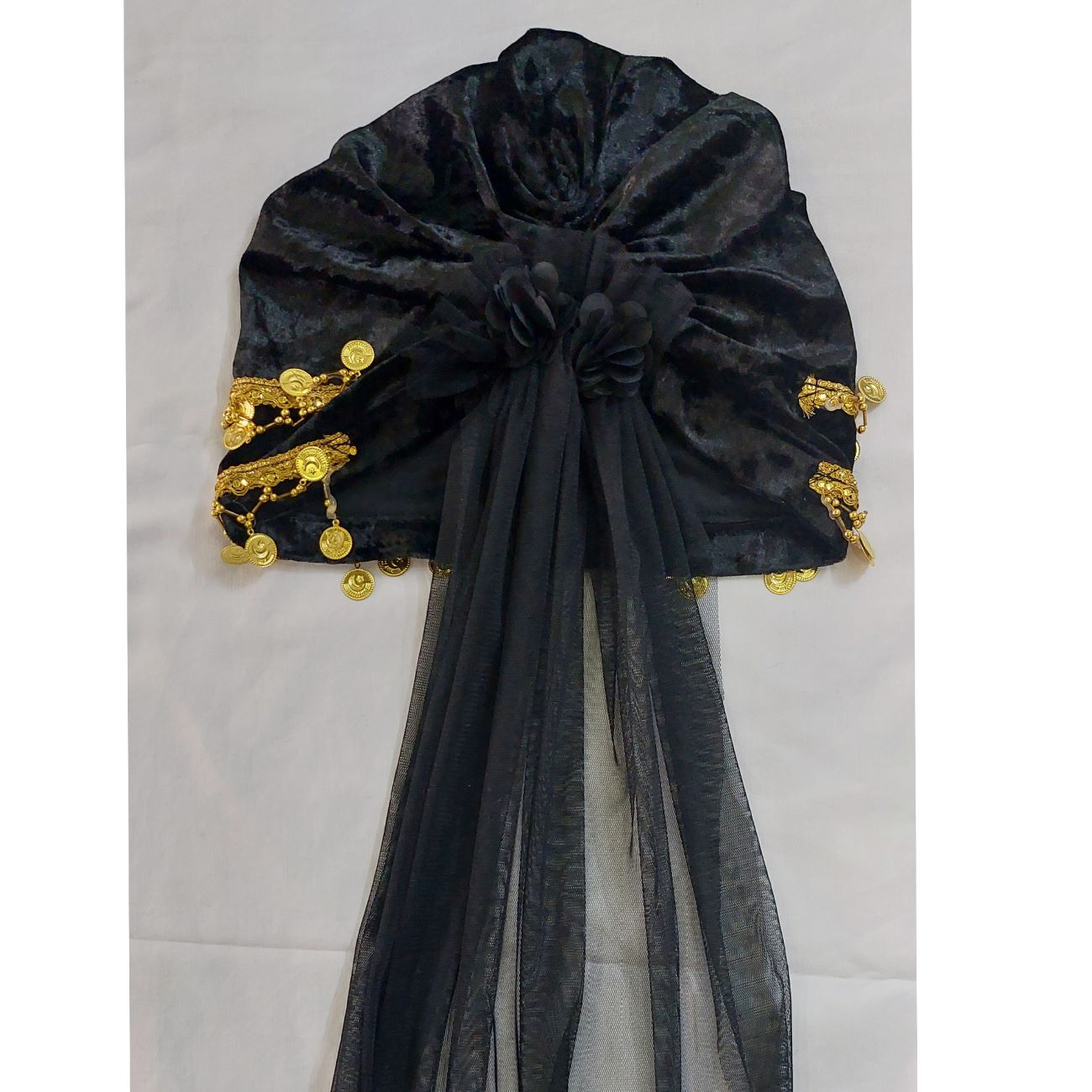 Turban for Women in Traditional Style with Embellishments and Flowing ...