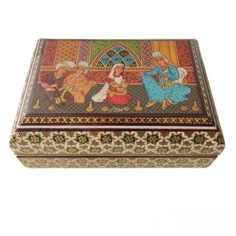 Wooden Box for Gift Giving with Persian Inspired Pattern Tile - ShopiPersia