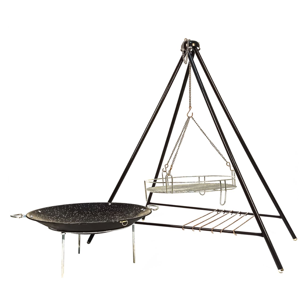 Cauldron Campfire Cooking Set with Tripod, Grill Place With Pan ...