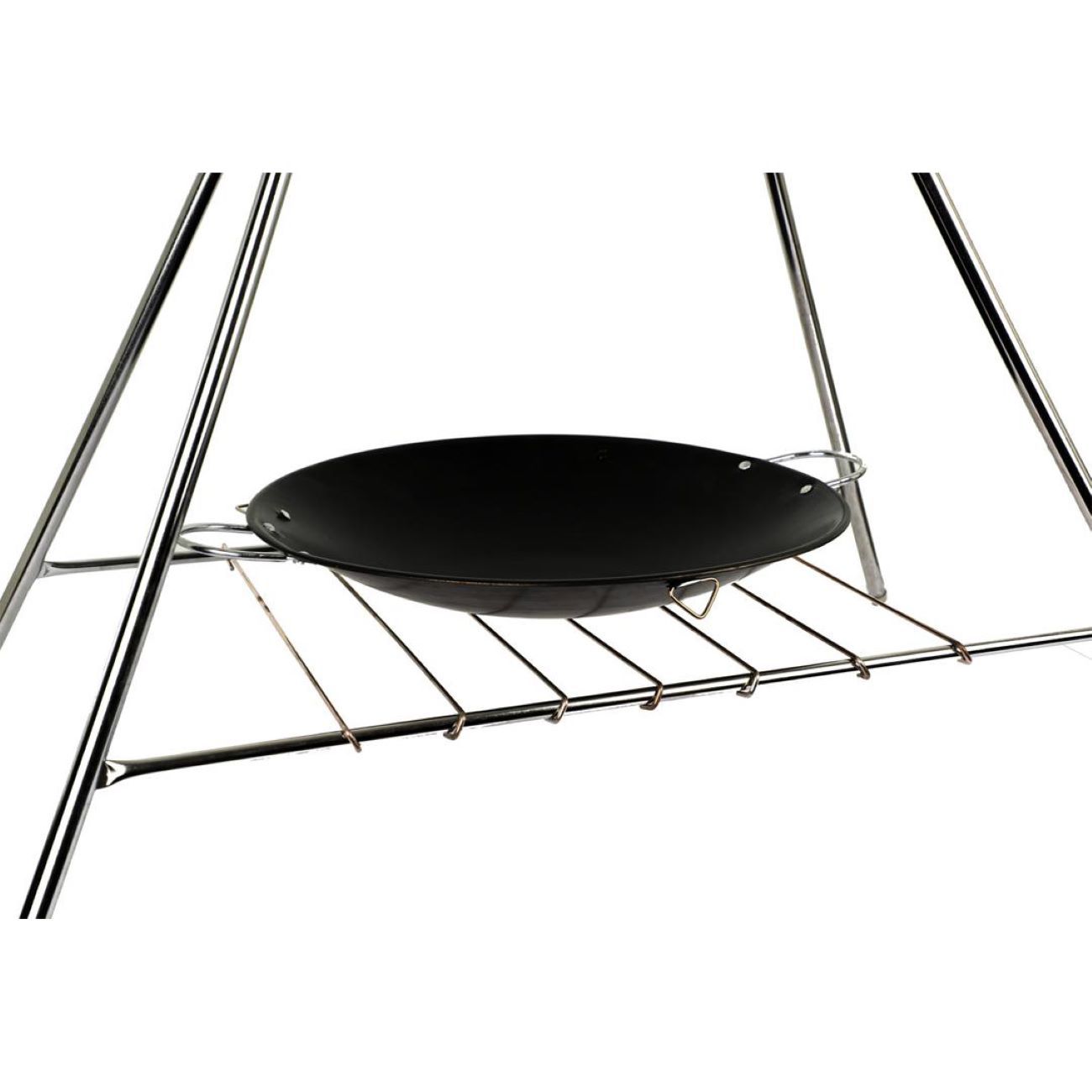 Cauldron Campfire Cooking Set with Tripod, Grill Place With Pan ...