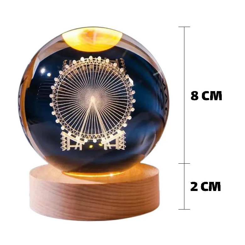 Crystal Ball Lamp Fantasy Night Light Ferris Wheel - ShopiPersia