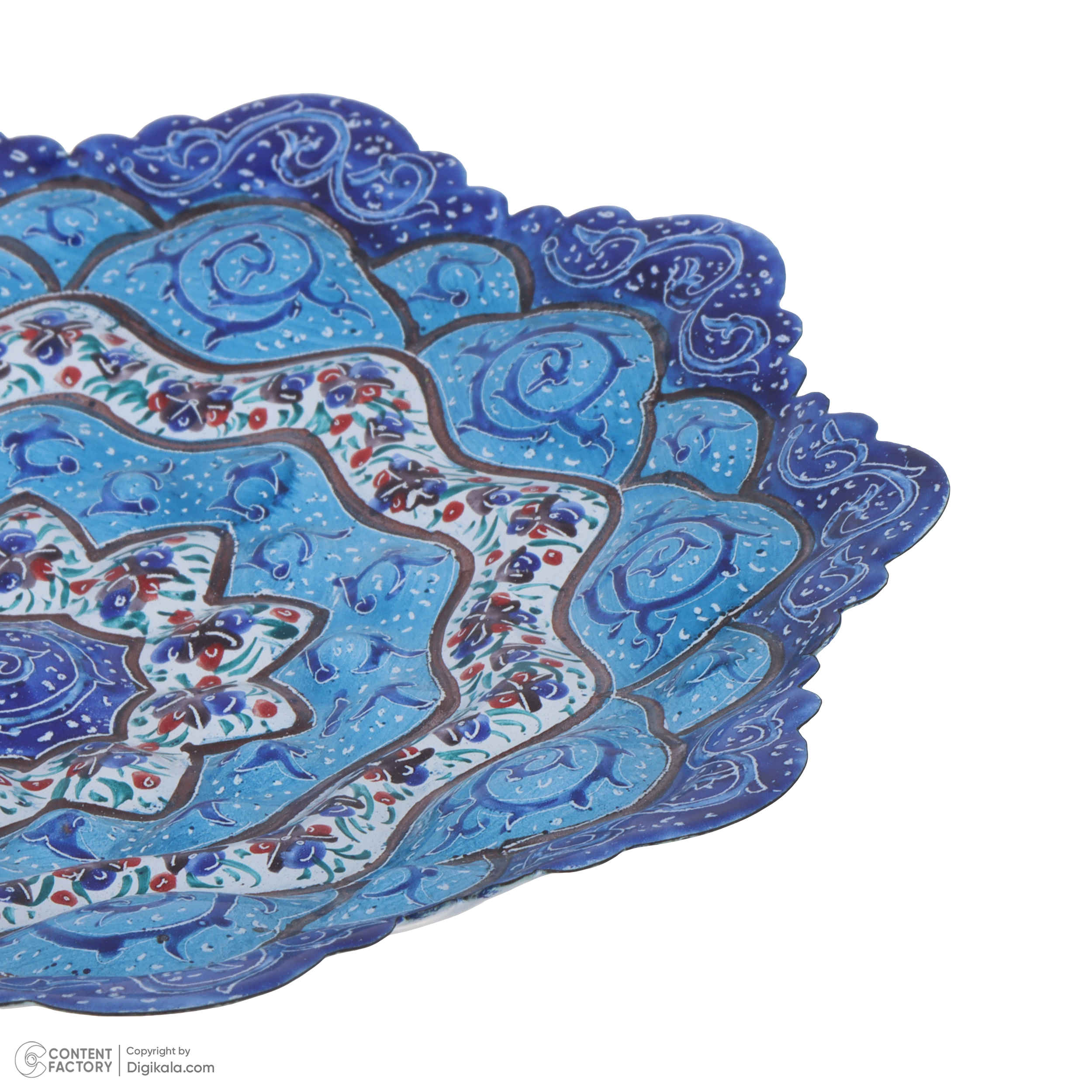 Persian Minakari Decorative Copper Plate - Handcrafted, Curve Design ...