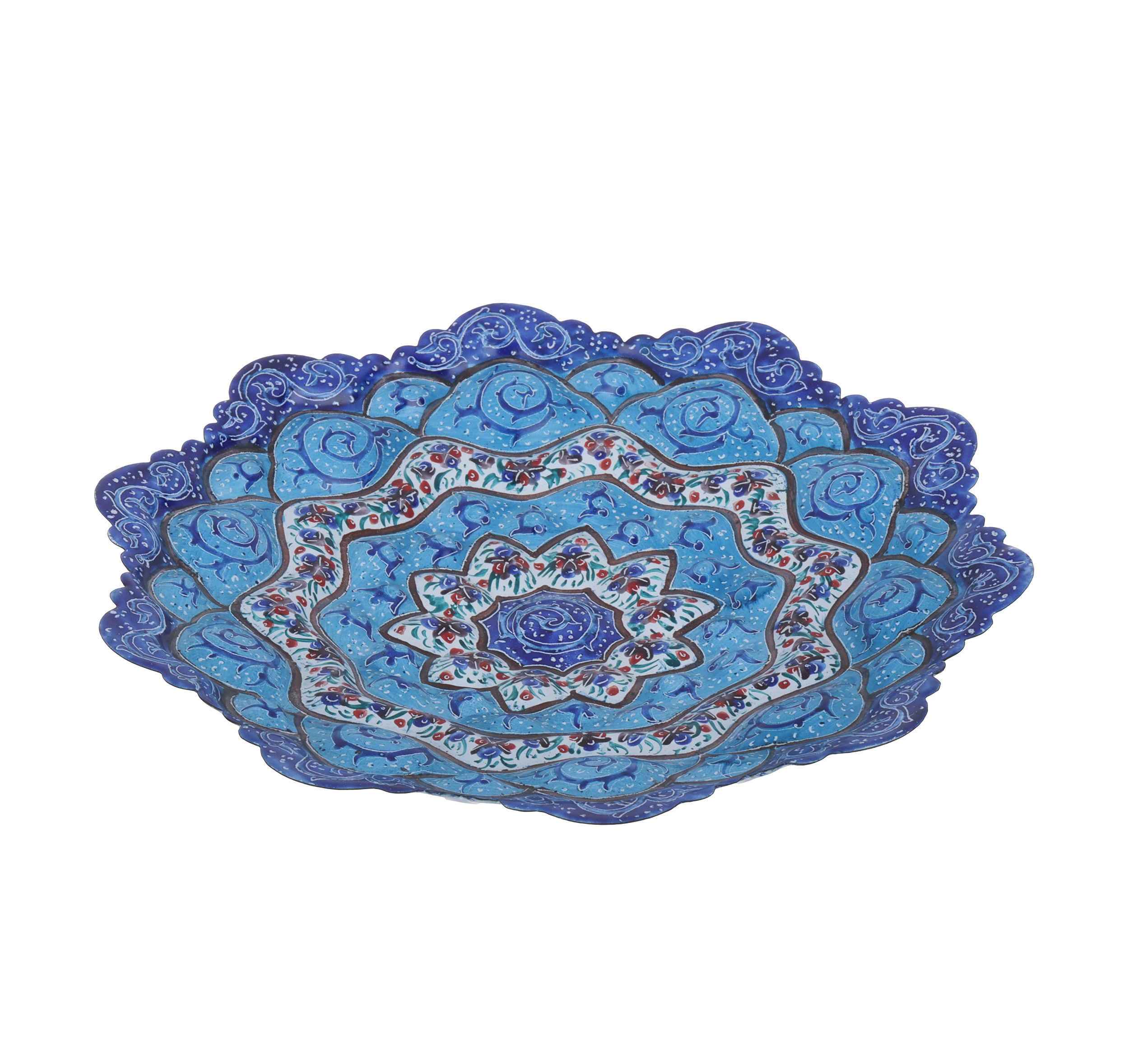 Persian Minakari Decorative Copper Plate - Handcrafted, A Masterpiece ...