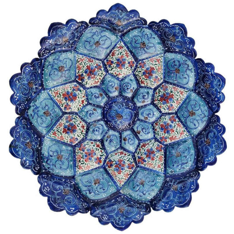 Decorative Pottery Plate Hand-Painted Persian To Calligraphy - ShopiPersia