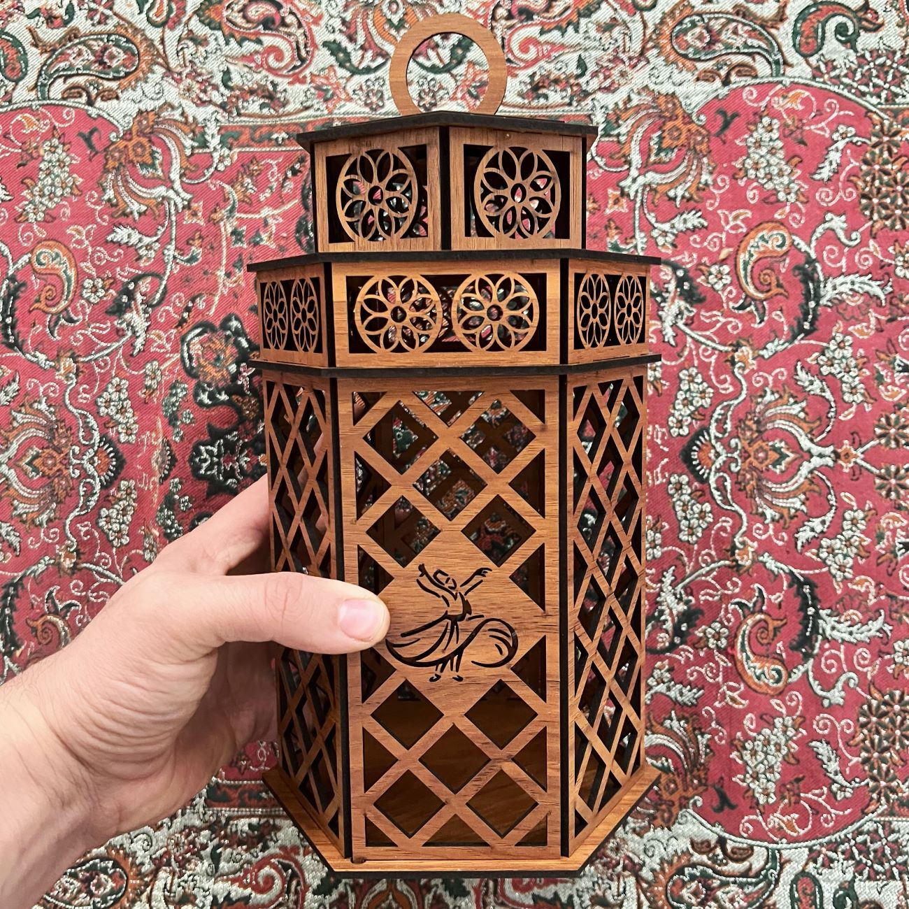 Candle Holder Lantern Design with Sama Dance Pattern - ShopiPersia