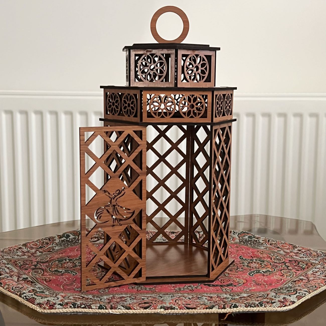 Candle Holder Lantern Design with Sama Dance Pattern - ShopiPersia