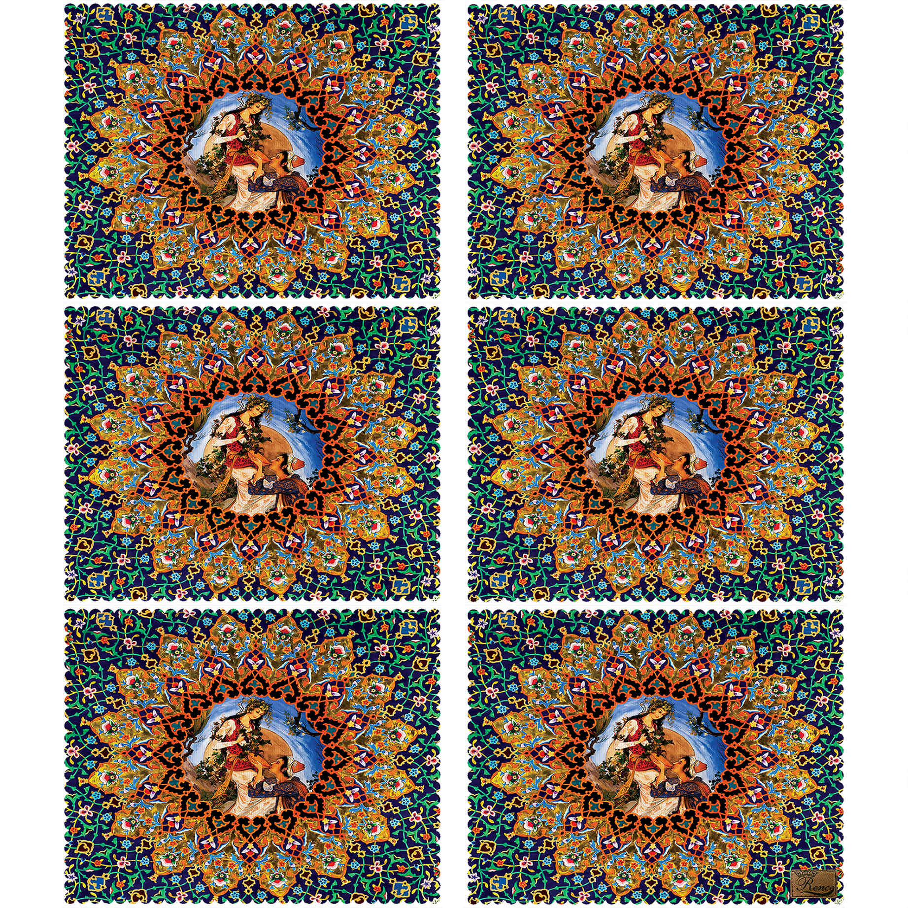 Elegant Persian Design Placemat – Inspired by Miniature Art (Set of 6 ...