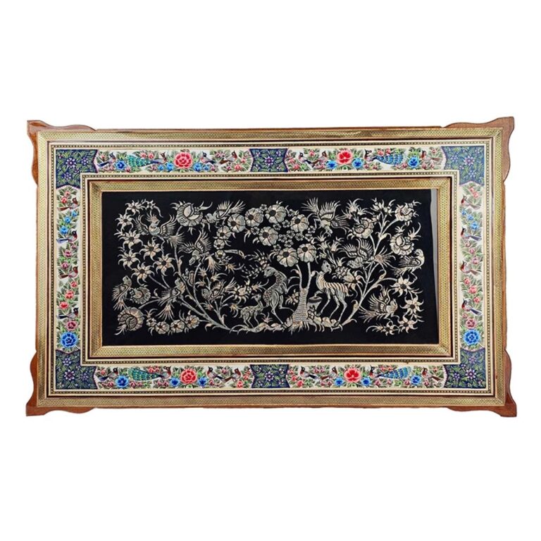 Decorative Persian Ceramic Tile - Calligraphy Pattern: Shadi - ShopiPersia