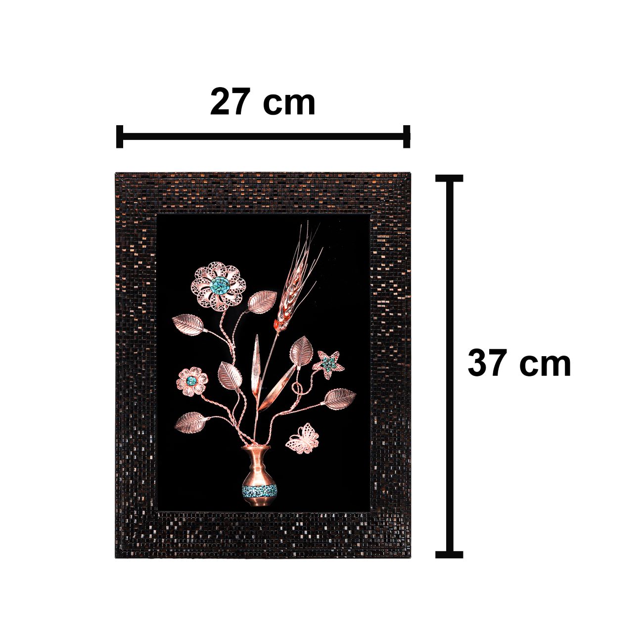 Handcrafted Wall Frame Turquoise Inlay Design - Flower Pot Model ...