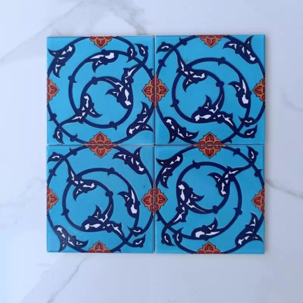 Decorative Persian Framed Tile - Shahnameh Inspired Pattern: Golzari ...