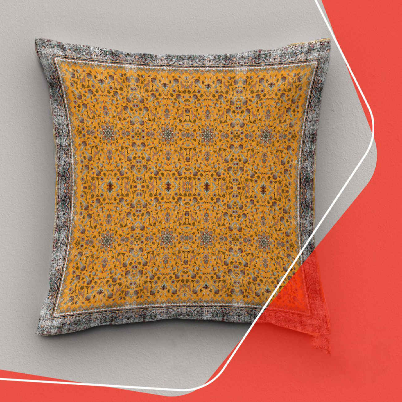 Persian-Inspired Geometric Pattern Cushion Cover – A Timeless Design ...
