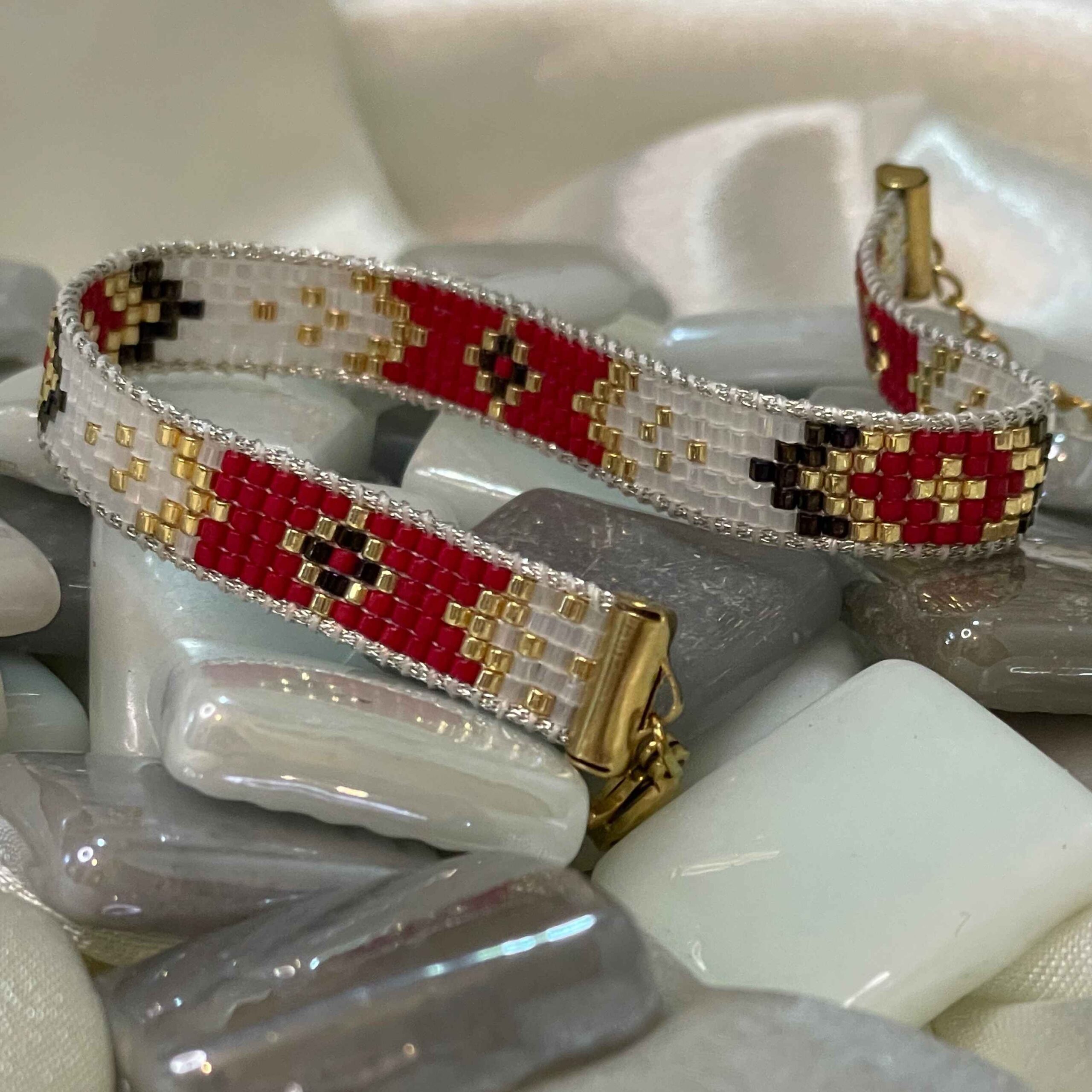 Woven Steel Beaded Bracelet for Women – Miyoki Model - ShopiPersia