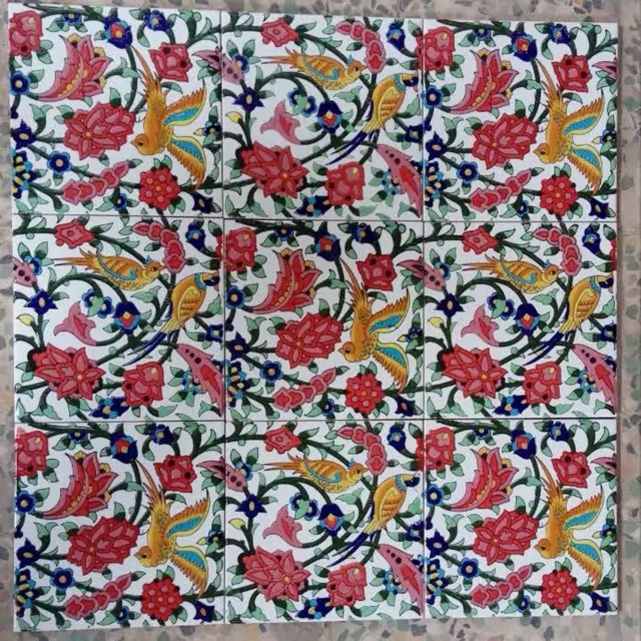 Persian Backsplash Tiles – Floral & Bird Design for Kitchen and ...