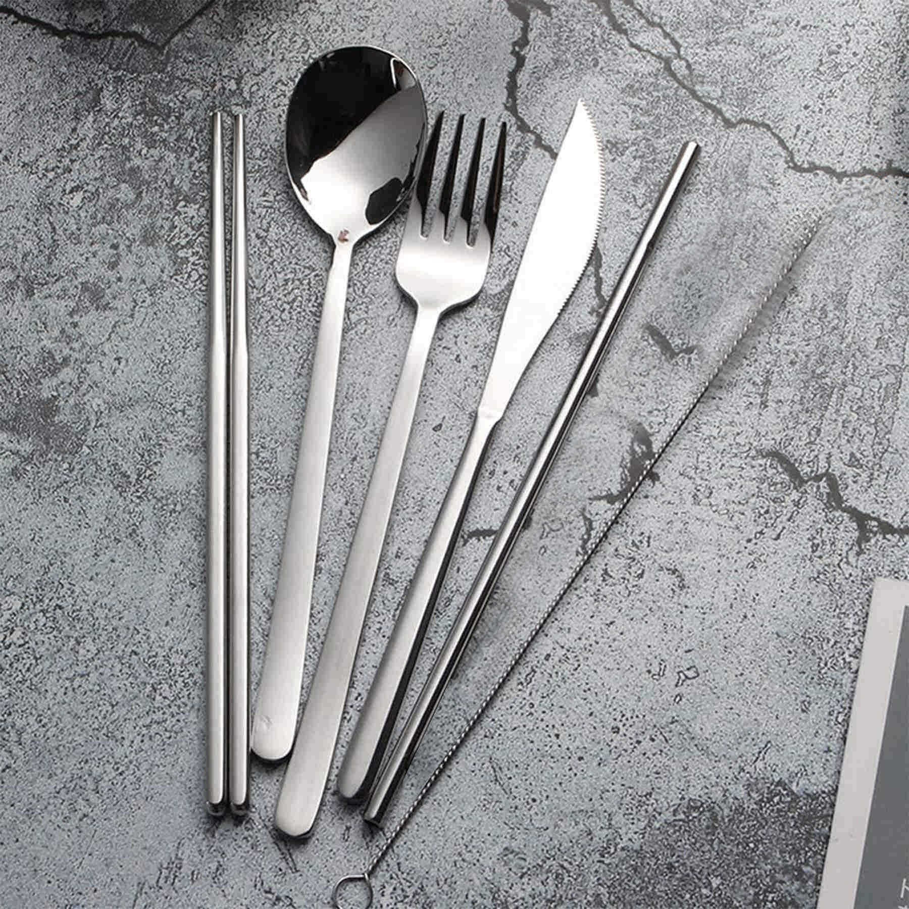 Portable Camping Tableware & Cutlery Set - Portable, Durable & Perfect ...