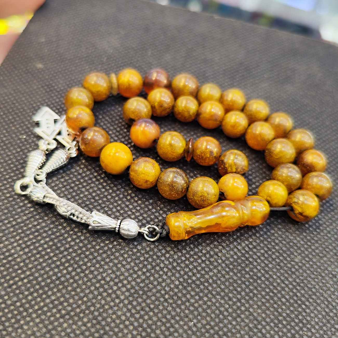 Islamic Amber Rosary Handcrafted Amber Tasbih – Uplifting Lemon Scent ...