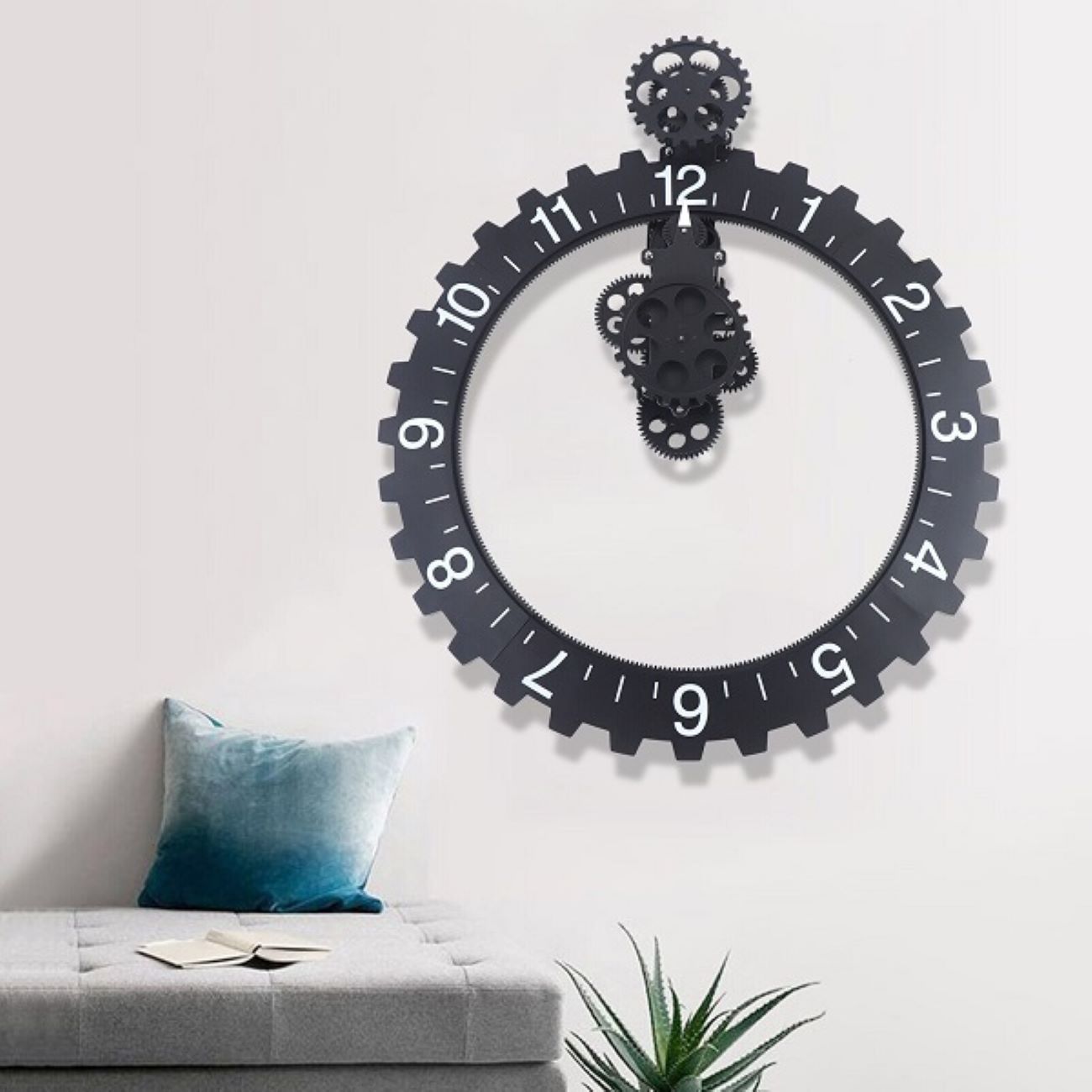 Mechanical Gear Wall Clock with Rotating Dial – The Perfect Blend of ...