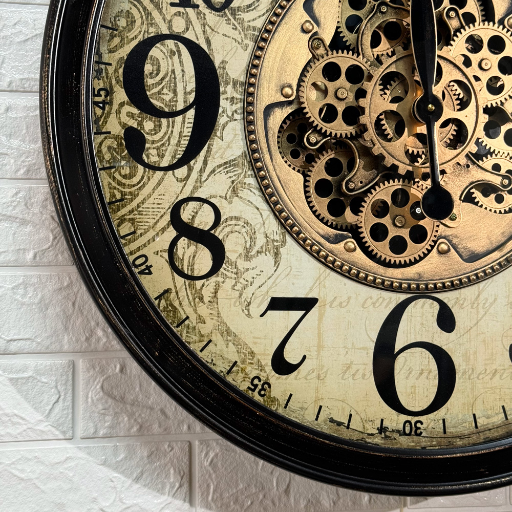 Rotating Gear Wall Clock – Industrial Vintage Timepiece - ShopiPersia