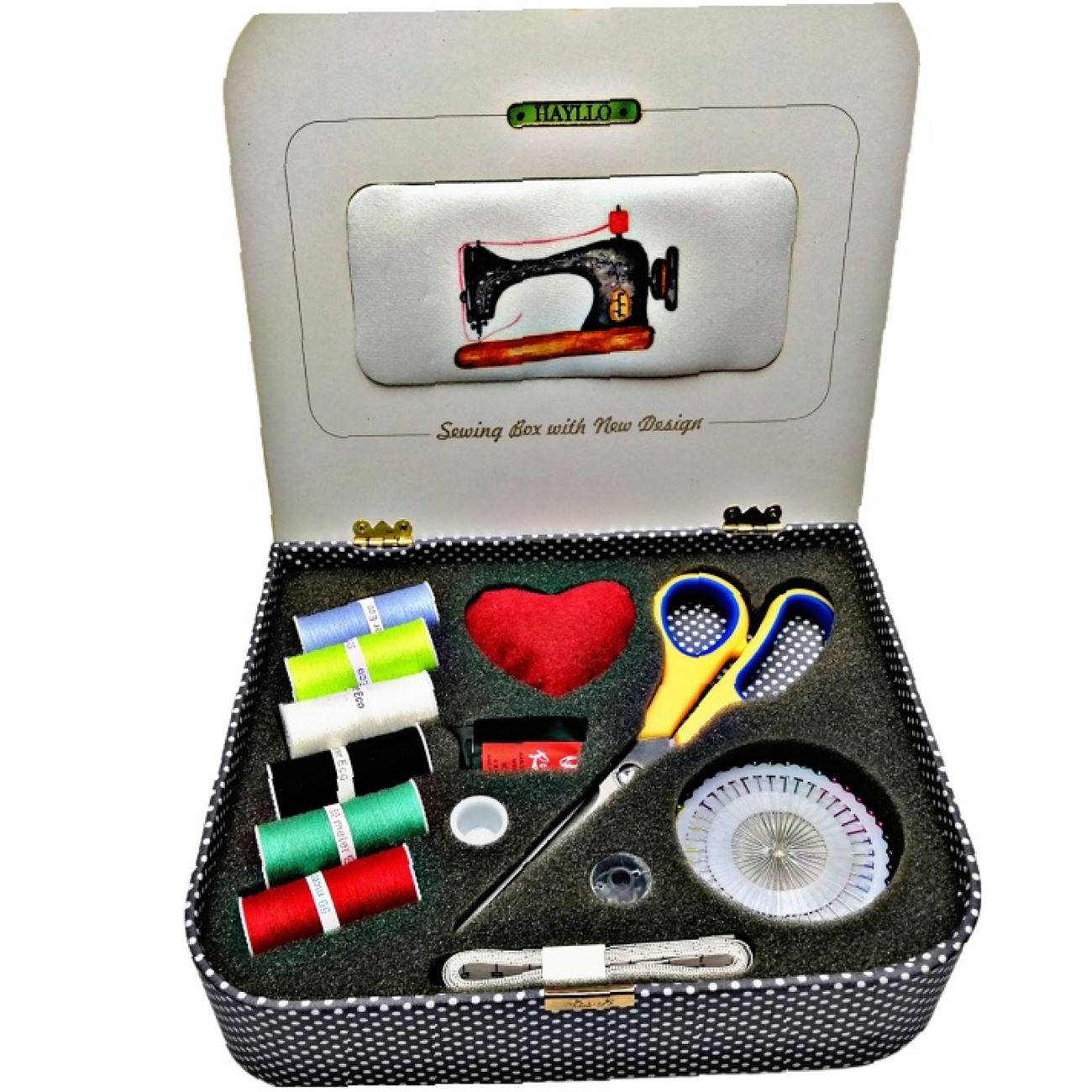 Wooden & Fabric Sewing Box with Different Sections for your Tools ...