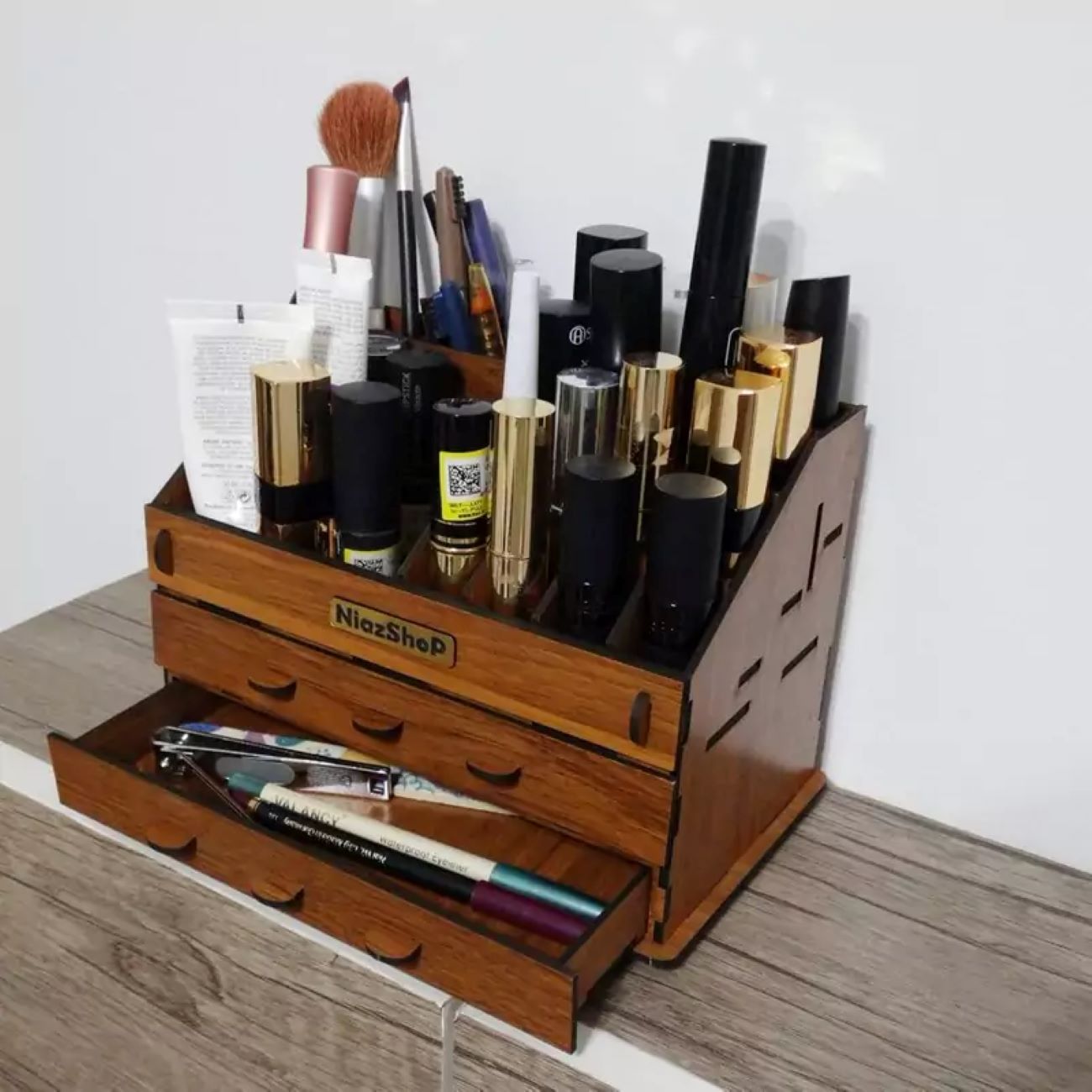 Wooden Makeup and Stationery Stand - Unique & Functional - ShopiPersia