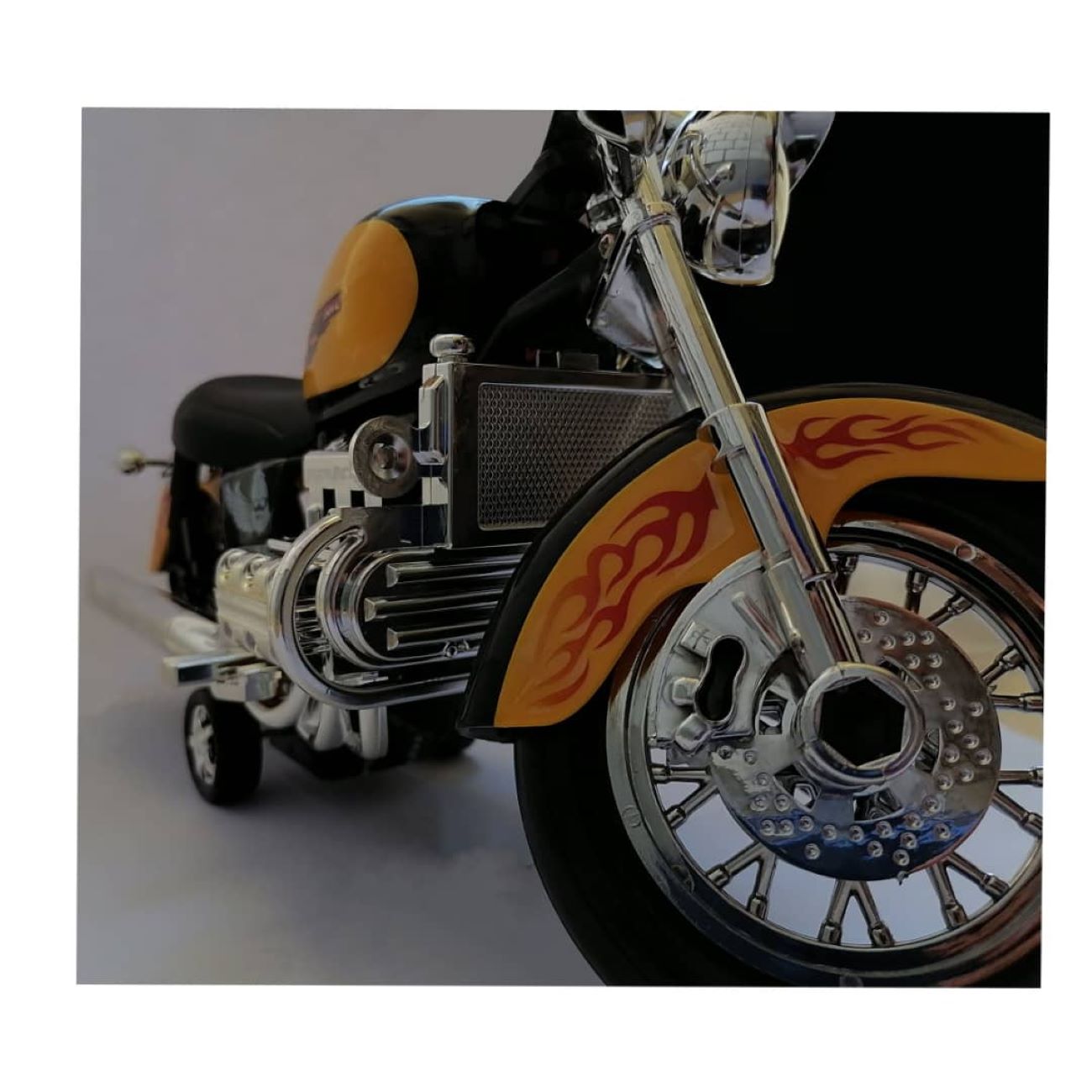 Harley Davidson Toy Motorcycle - Realistic Yellow Model - ShopiPersia