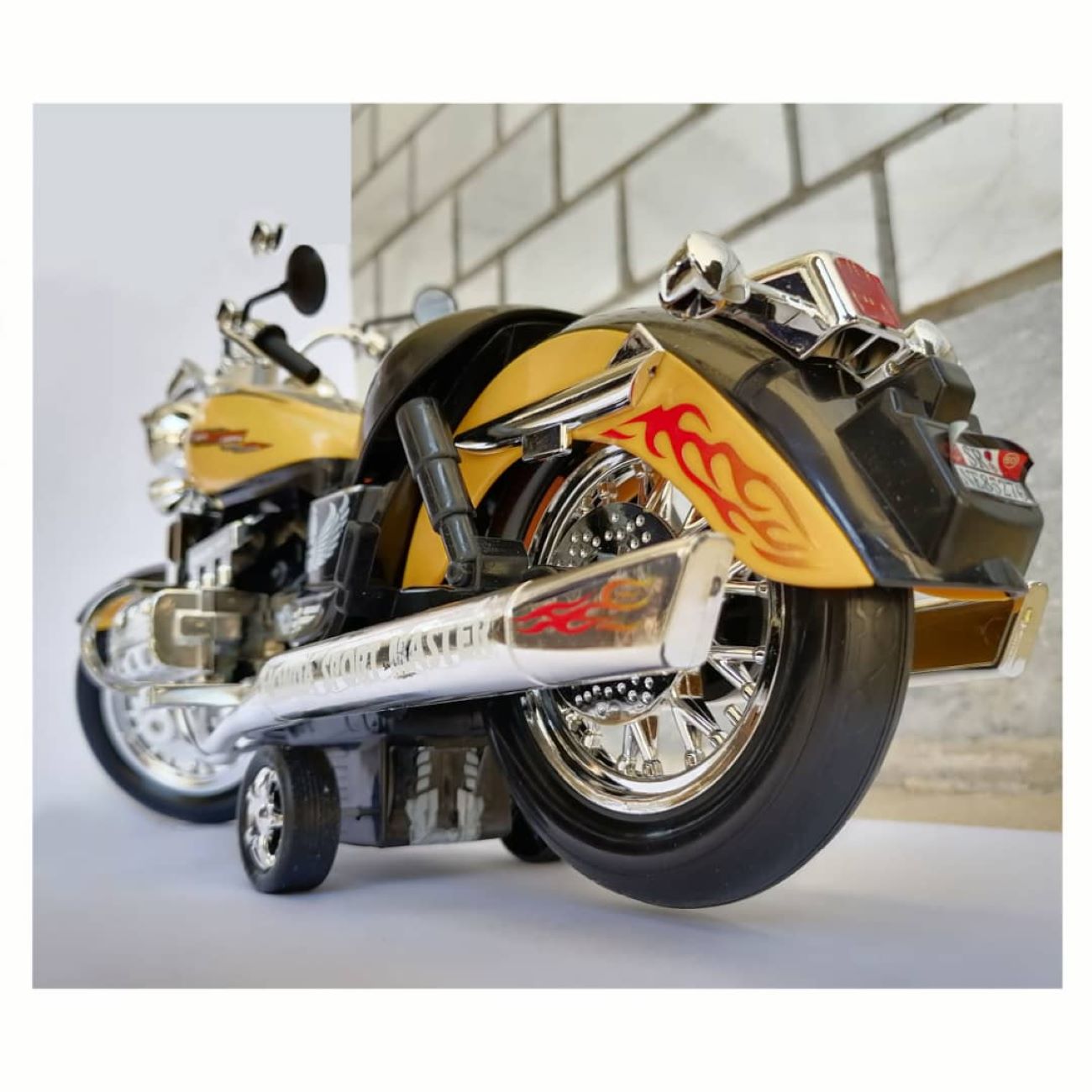 Harley Davidson Toy Motorcycle - Realistic Yellow Model - ShopiPersia