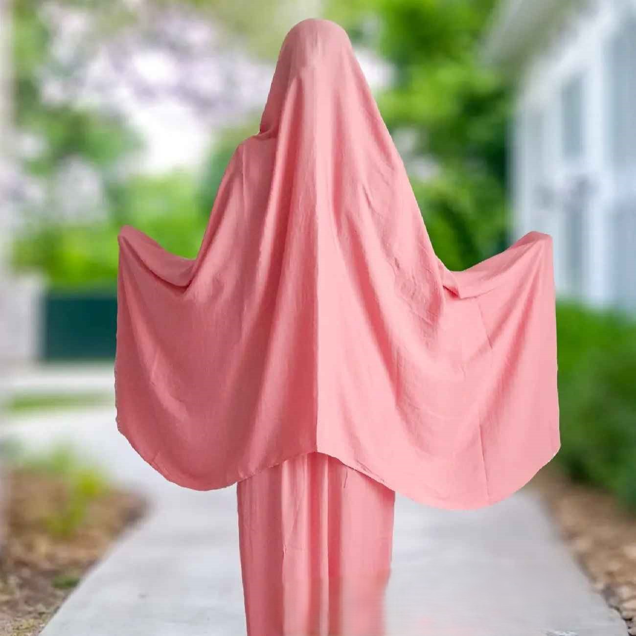 Islamic Namaz Chador with Pink Super-Soft Half Chador and Skirt – 170 ...