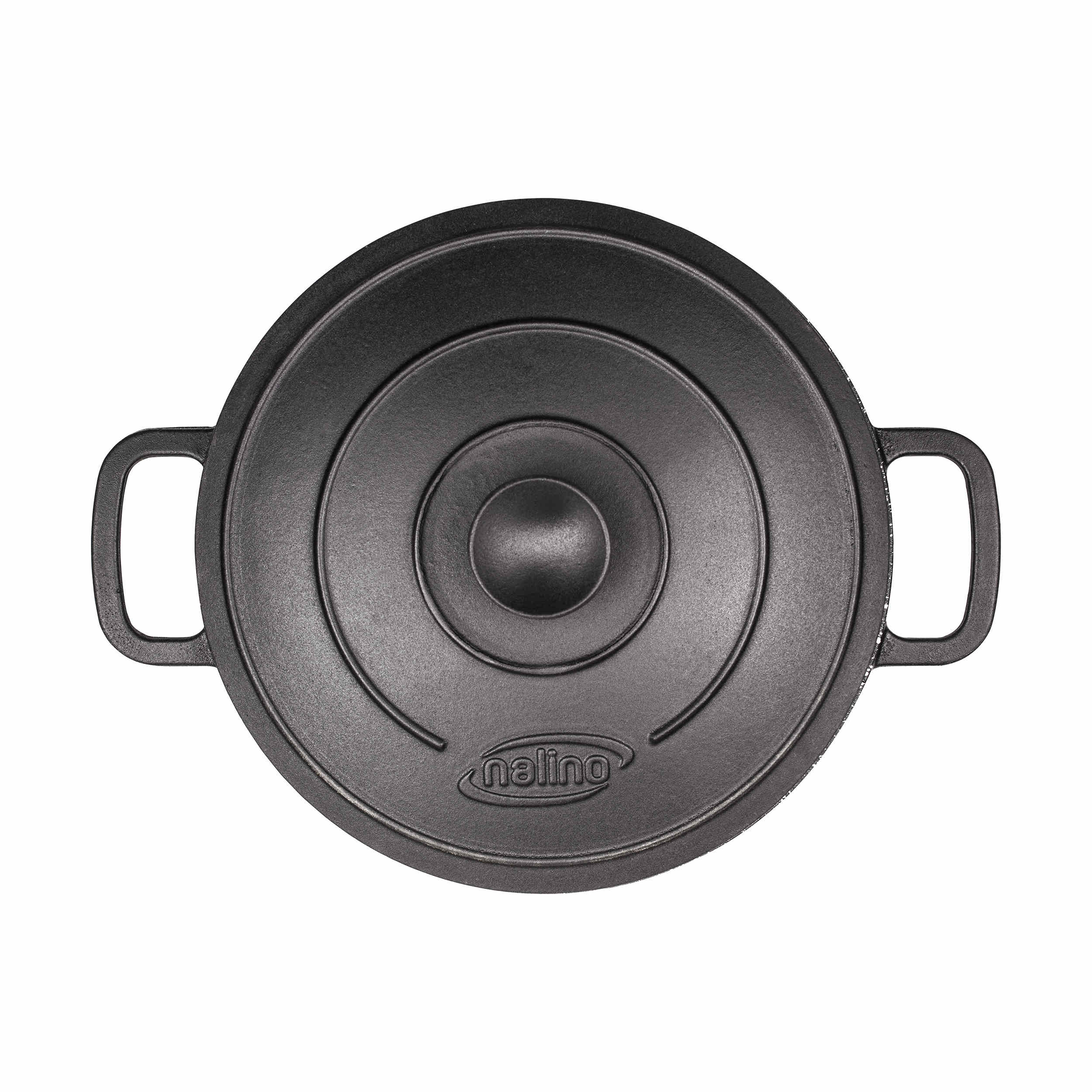 Round Cast Iron Grill Skillet for Camping with Lid - ShopiPersia