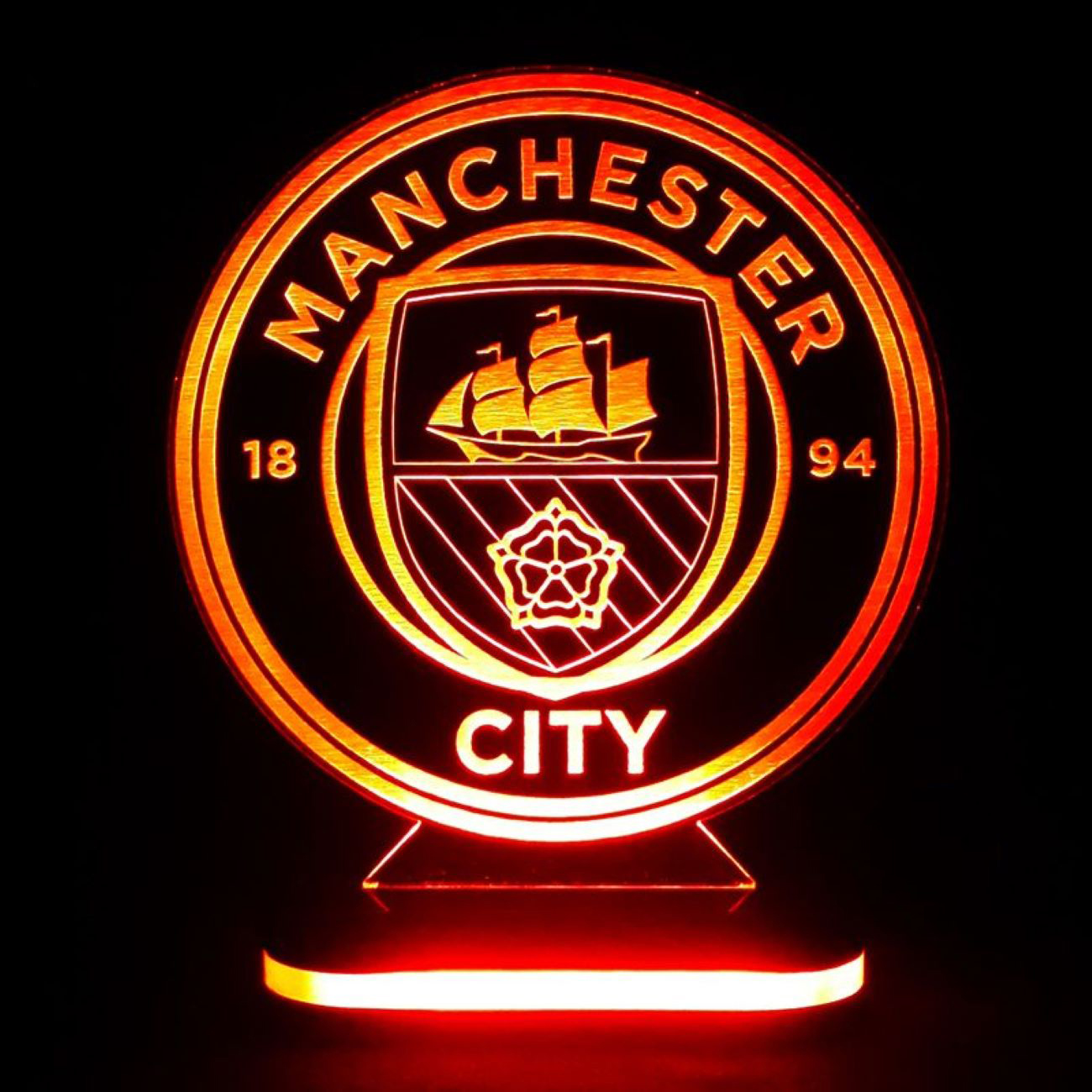 Manchester City Team Logo Design Night Light - ShopiPersia