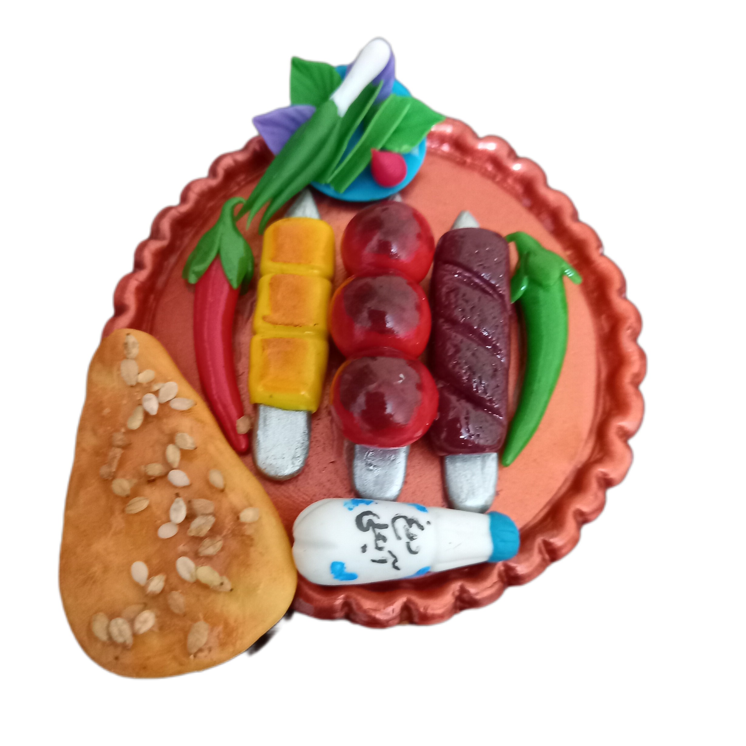 Mini Kebab Tray Fridge Magnet – Persian Food Model Gift (2x) - ShopiPersia