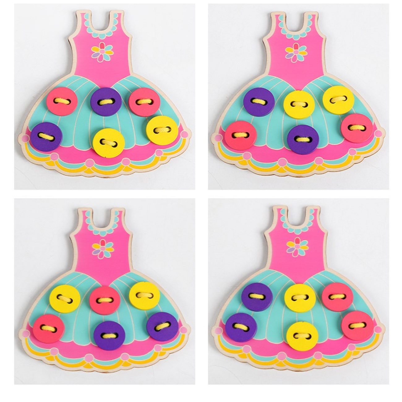 Montessori Lacing Toy – Threading Buttons for Fine Motor Skill ...