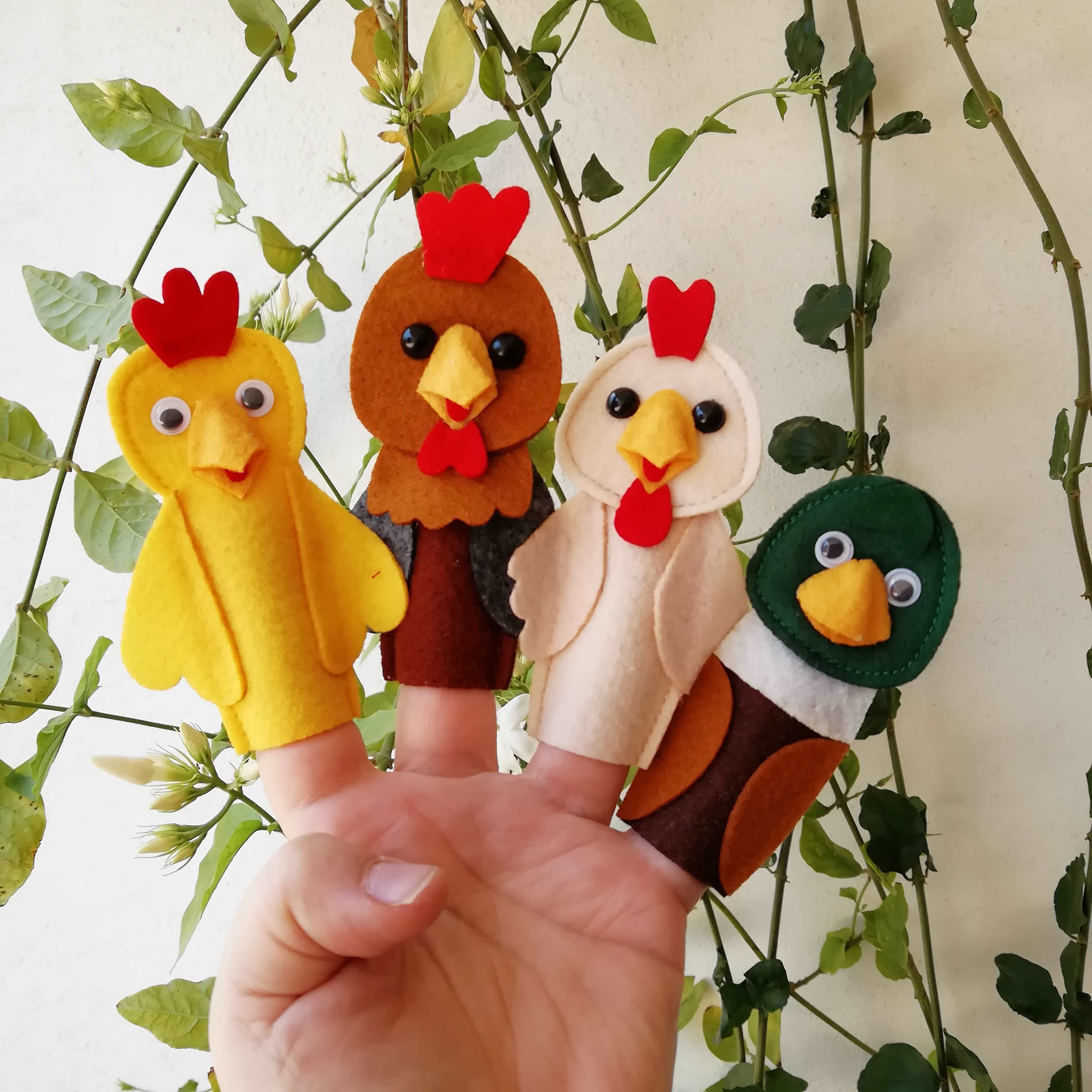 Set of Felt Finger Dolls – Farm Animal Kids Puppet Toy, Suitable for ...