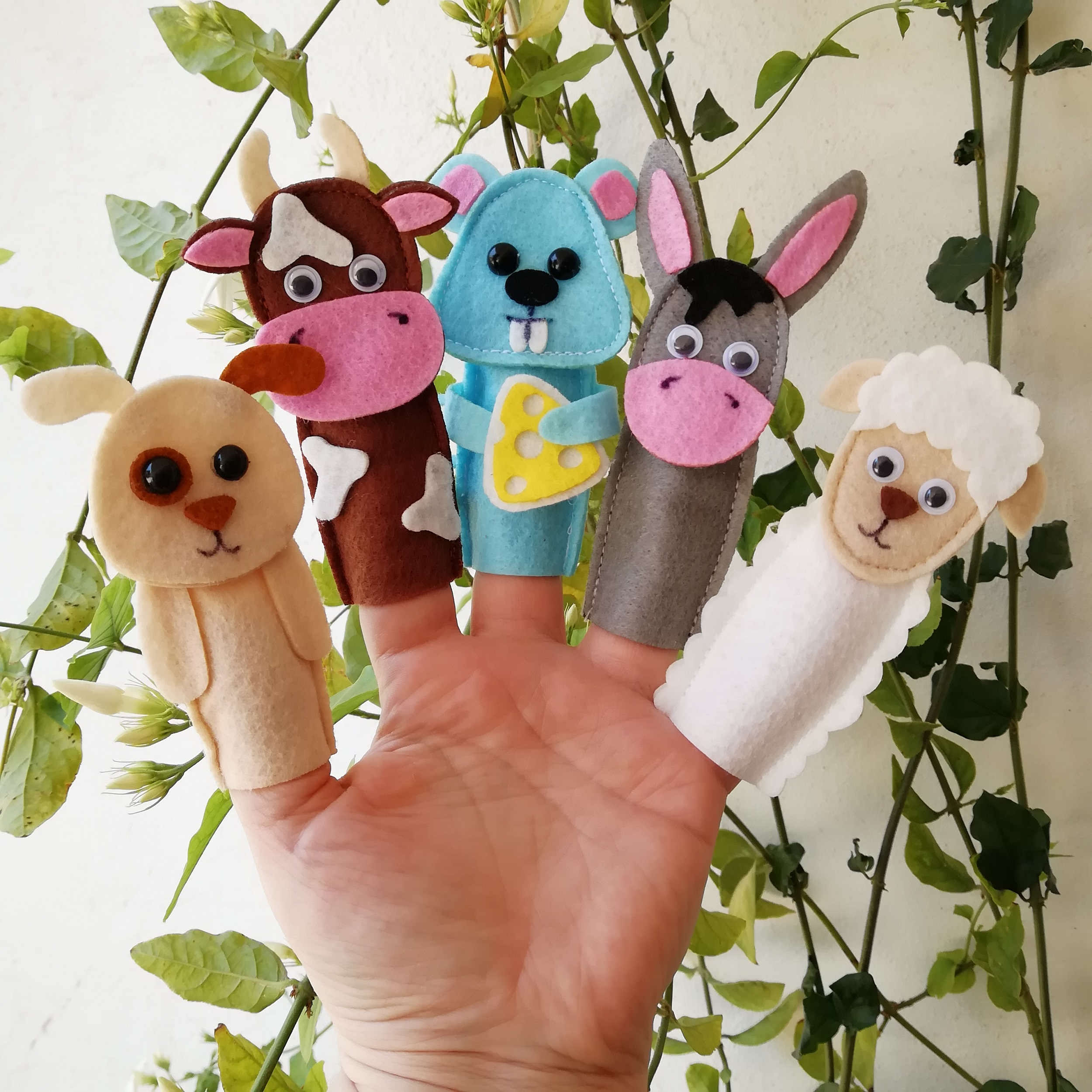 Set of Felt Finger Dolls – Farm Animal Kids Puppets, Suitable for ...