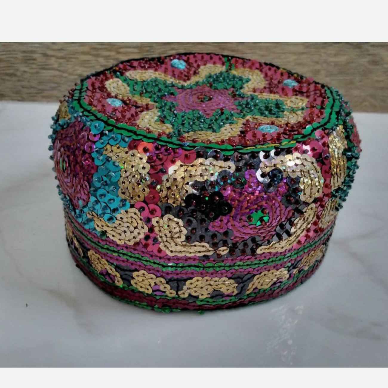 Traditional Sequin-Embroidered Hat - Perfect for Festivals & Nights Out ...