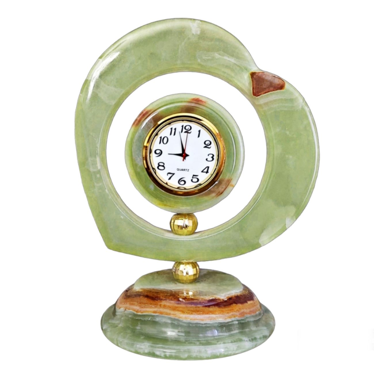 Heart Shaped Marble Stone Desk Clock - Unique Design - ShopiPersia