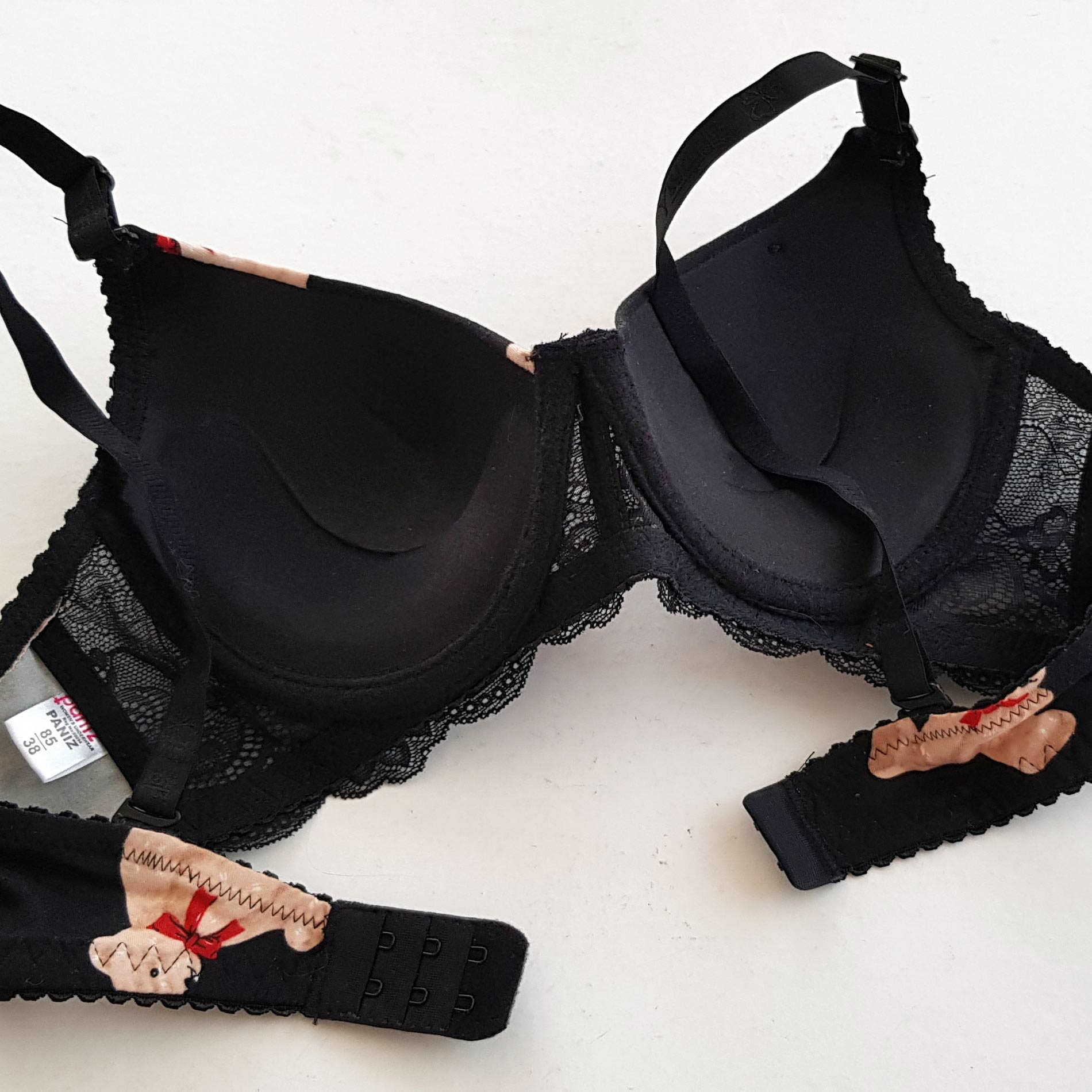 Paniz 4689-14 Padded Bra and Thong Set – Push-Up with Underwire Support ...