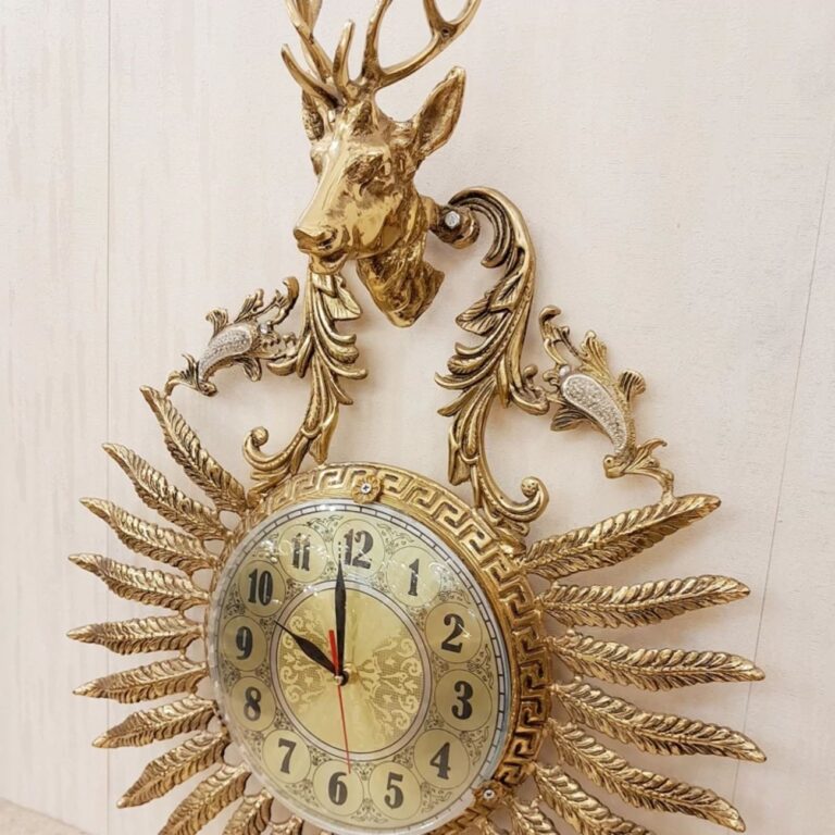 Brass Wall Clock with a Deer Design Blending Classic and Modern Styles ...