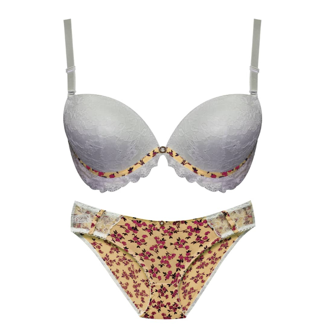 Soft Lace Push-Up Lingerie Set – EF22 Padded Bra and Matching Thong ...