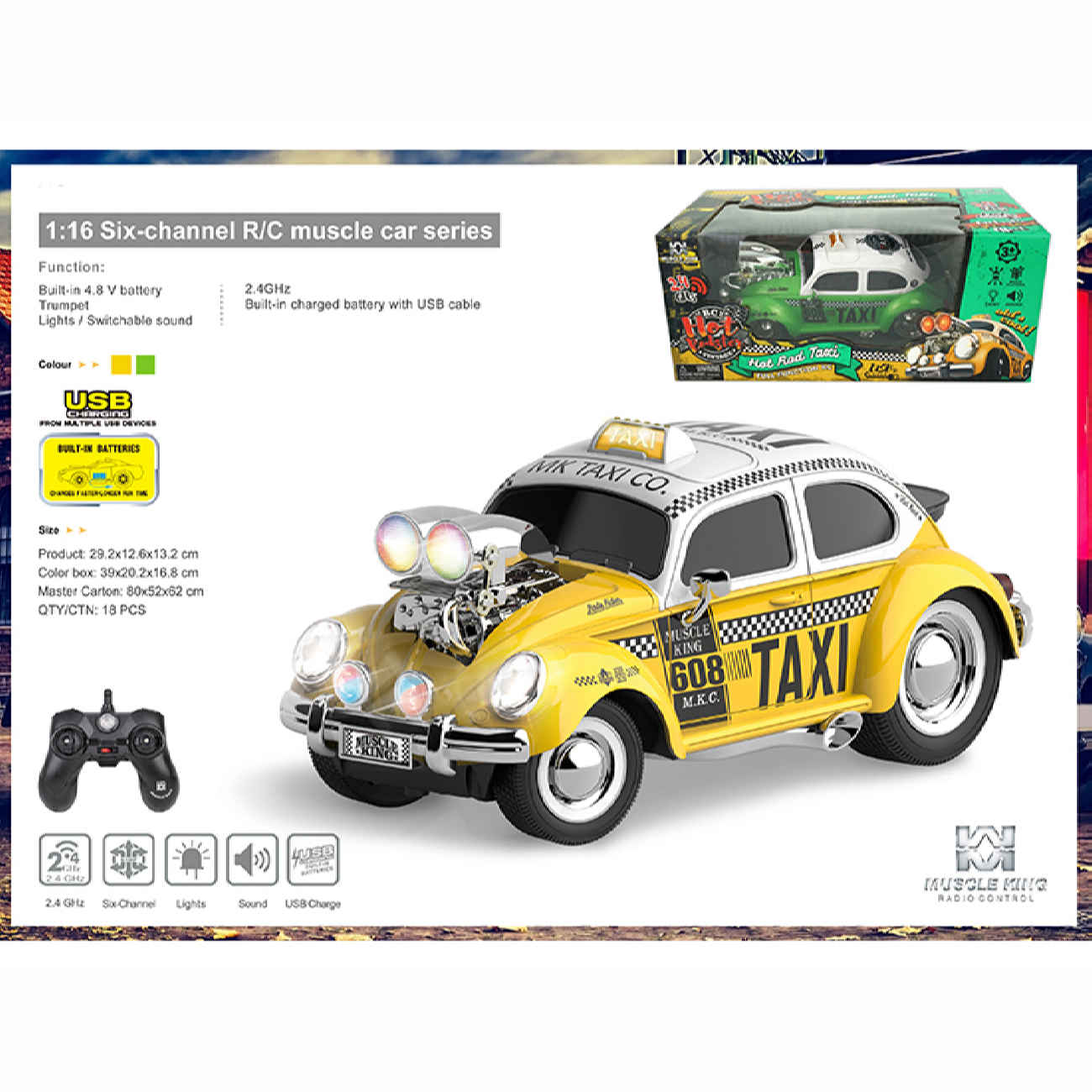 Volkswagen Taxi Model Remote-Controlled & Musical Toy Car in Yellow ...