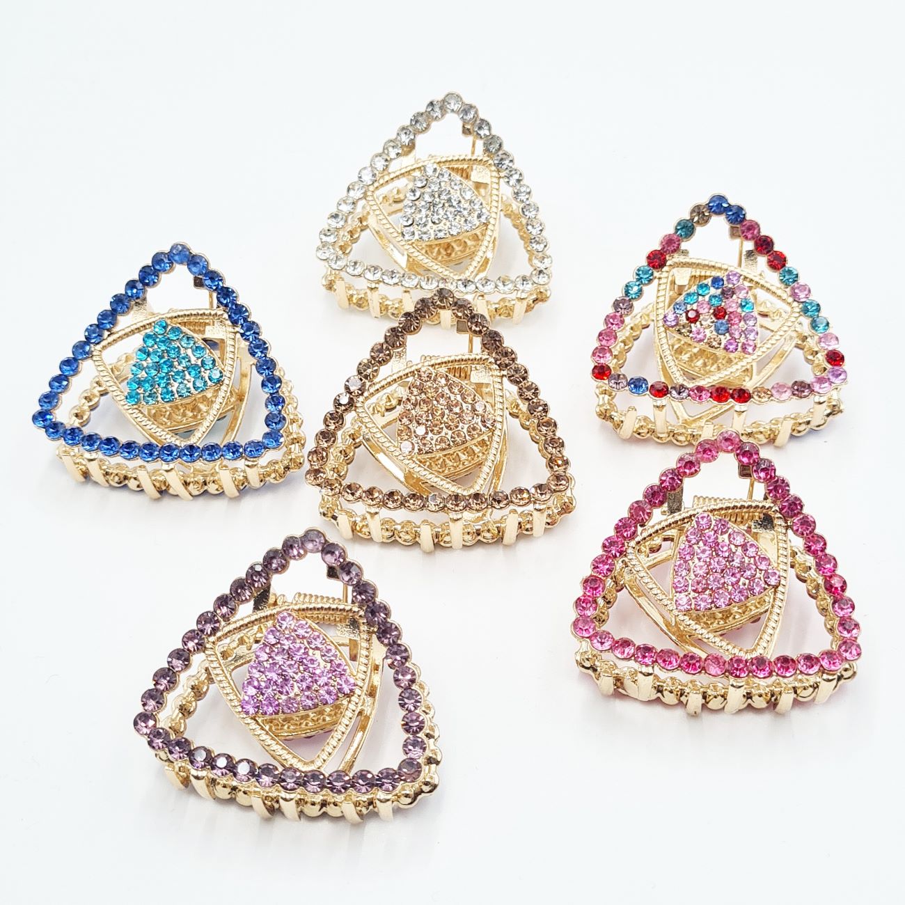 Women's Hair Claw – Rhinestone Triangle Design - ShopiPersia
