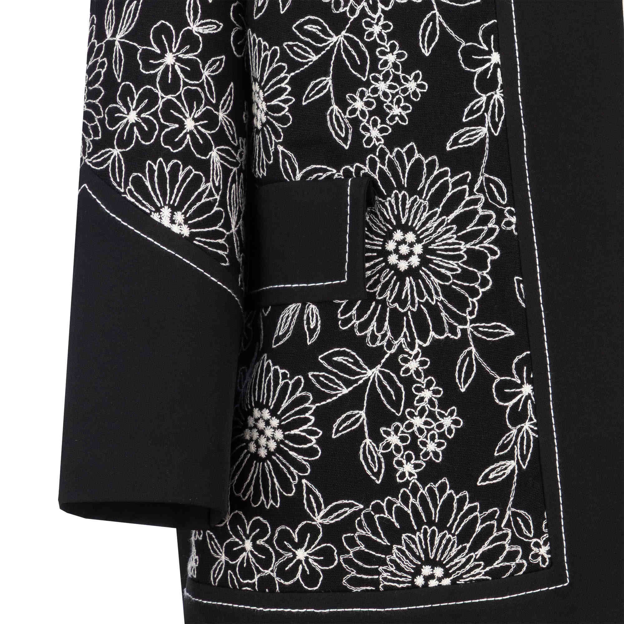 Women's Manto & Pants Set, Zanus Model with Embroidery Design in Black ...