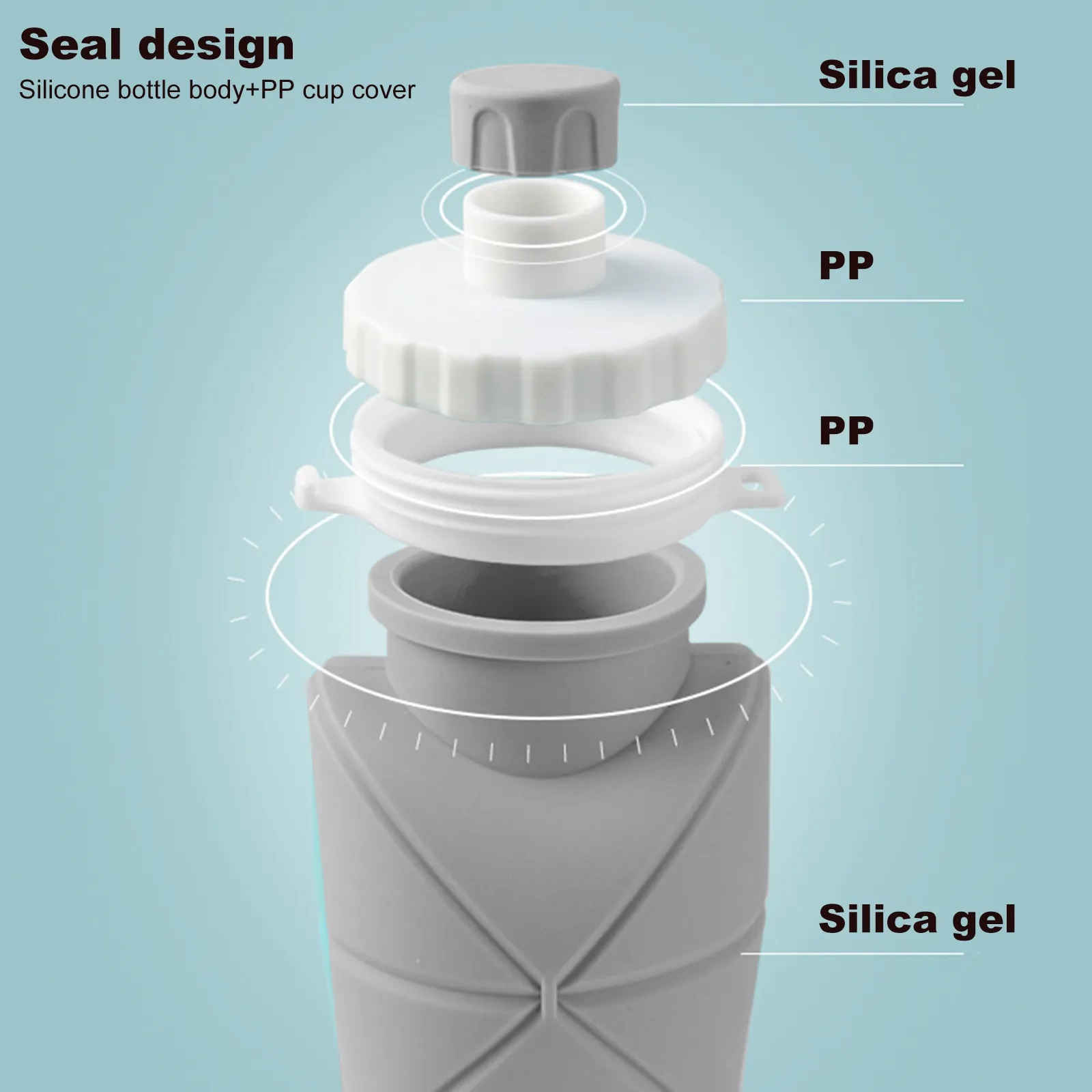 0.6 L Collapsible Silicone Water Bottle – Portable & Space-Saving ...