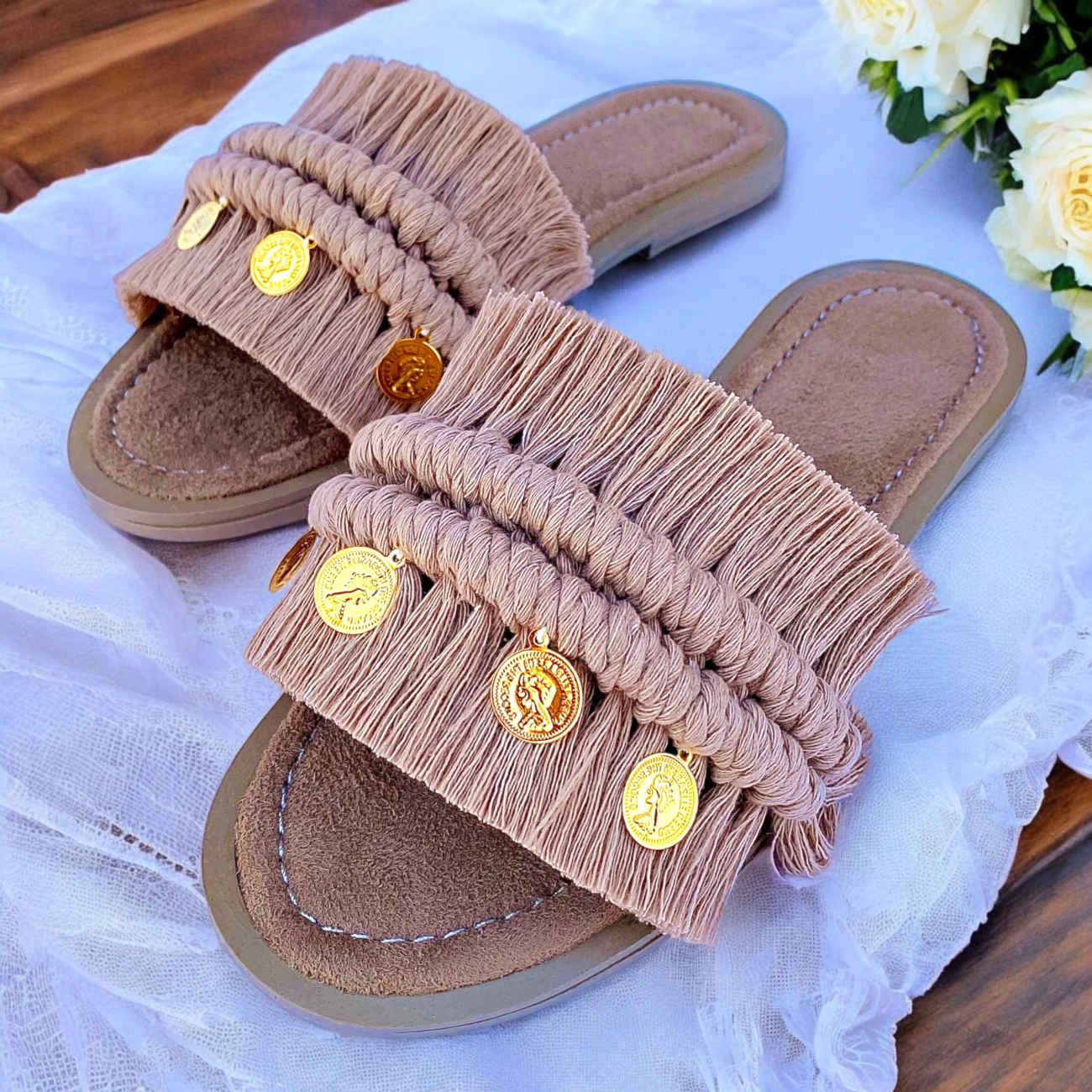 Dusty Pink Macramé Sandals - Perfect for Beautiful, Confident Women ...