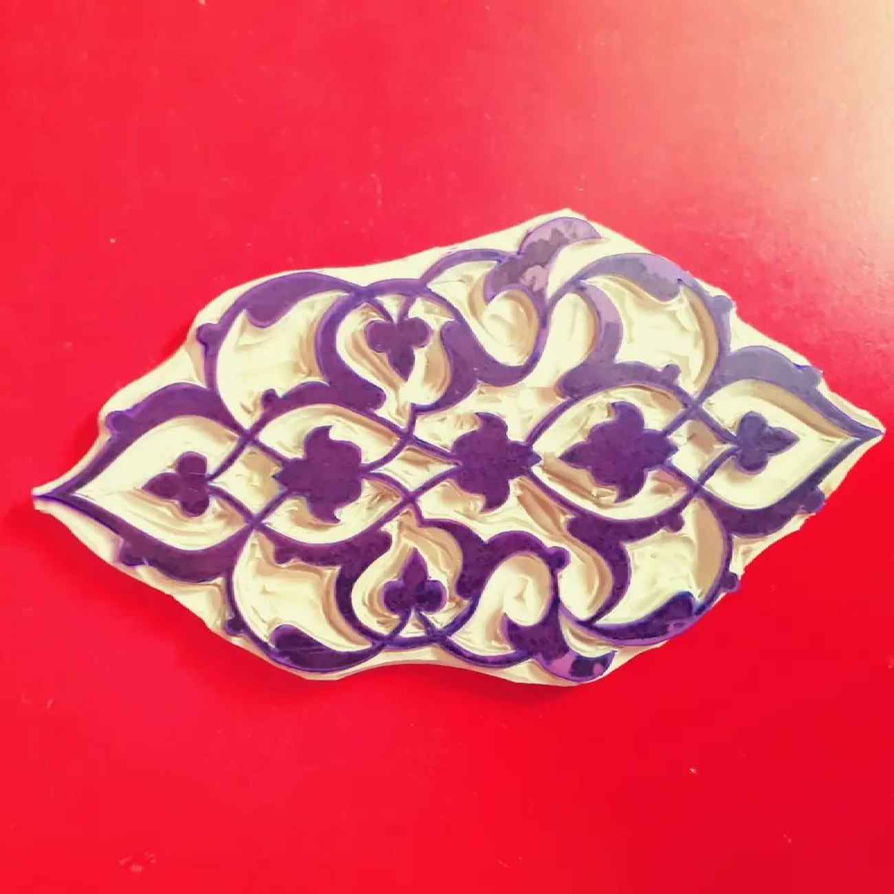 Handmade Linoleum Stamp – Traditional Design, Perfect for Fabric ...