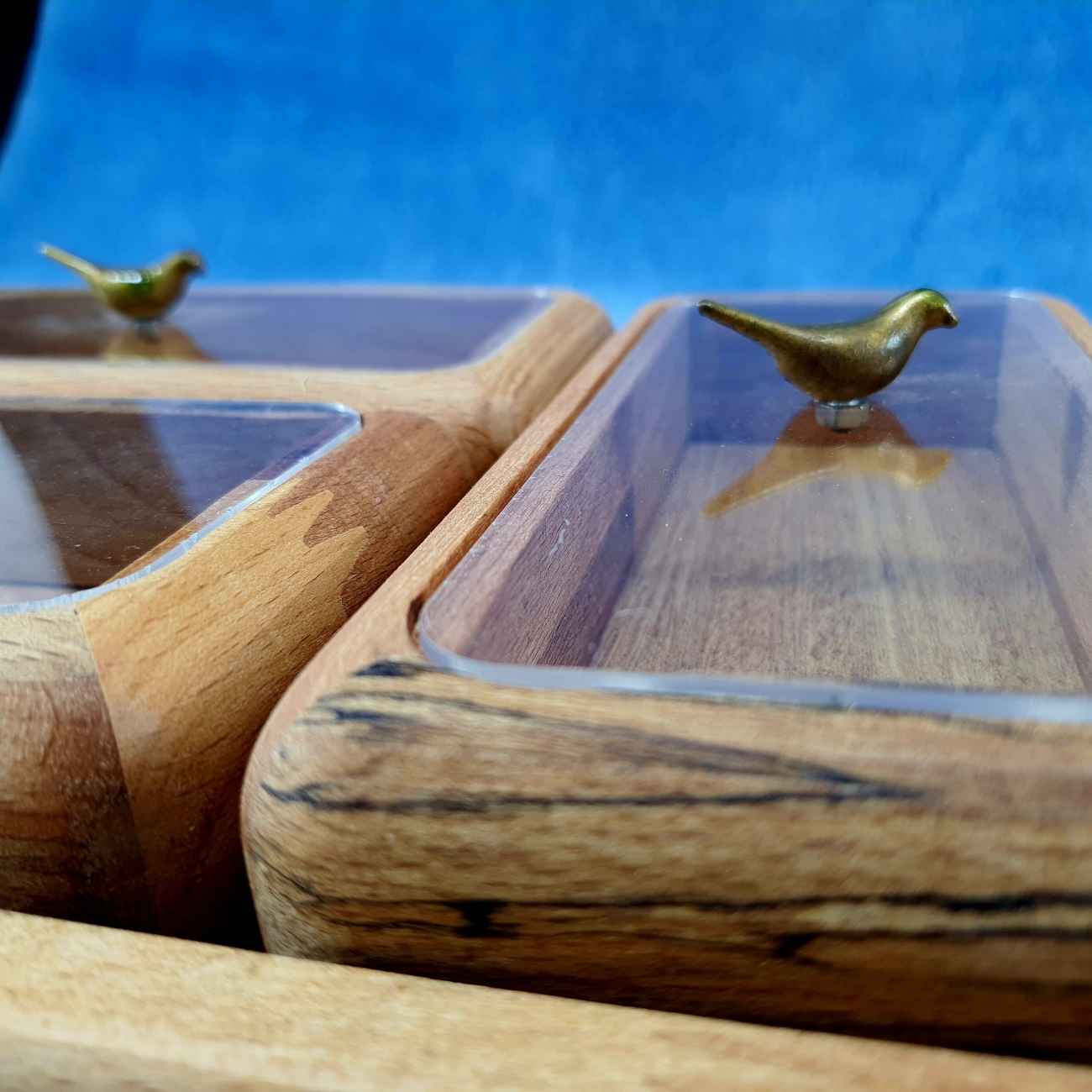 Multi-Section Wooden Nut Box - Suitable for Nuts, Candies, Dry Fruits ...